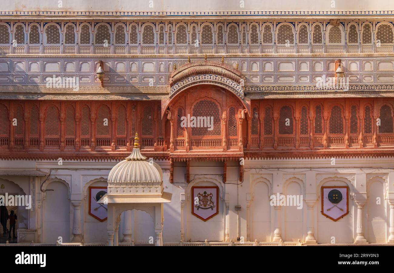 Traditional window in palace of Rajasthan. Heritage artwork of India ...