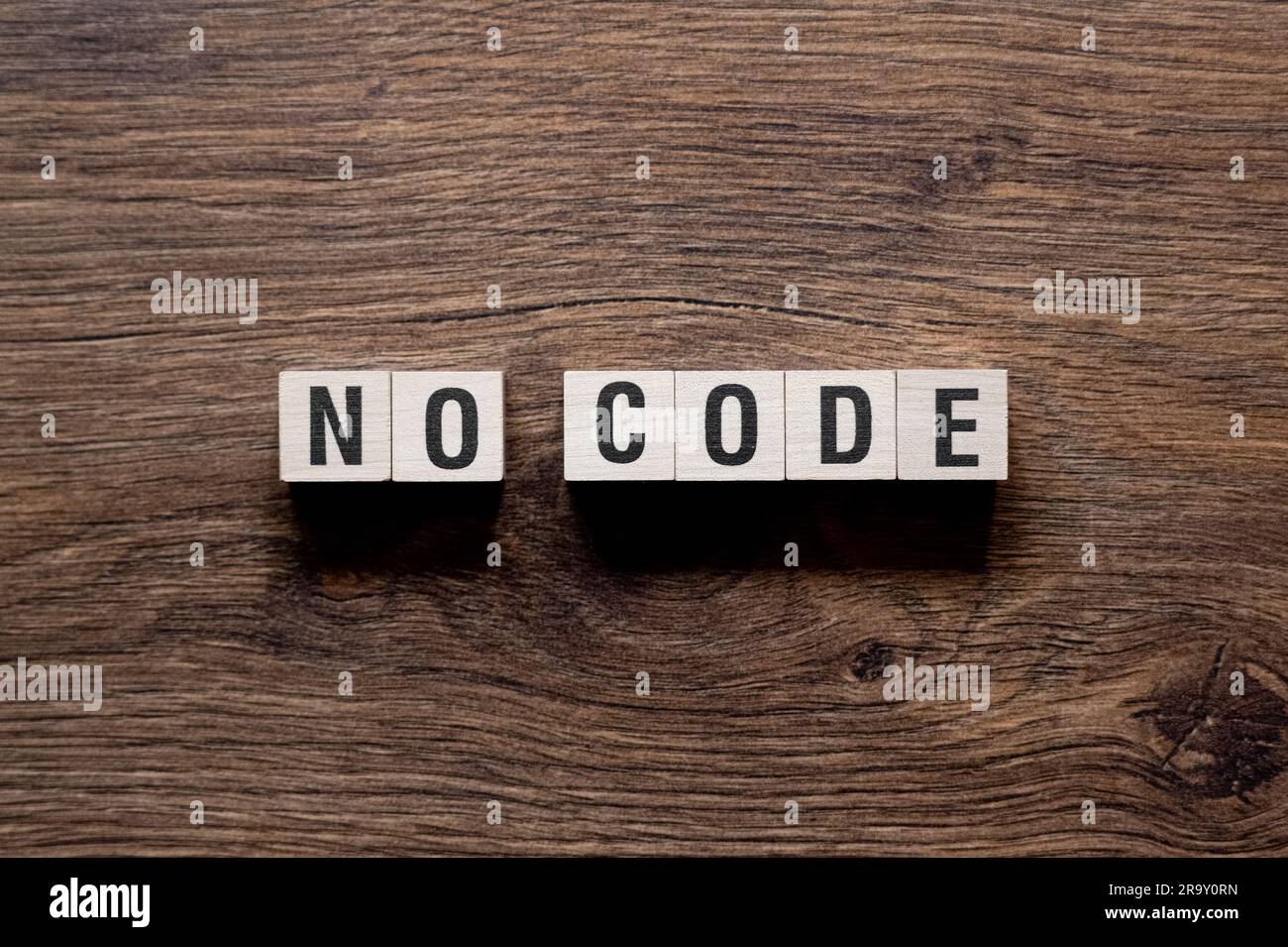 No code - word concept on building blocks, text Stock Photo - Alamy