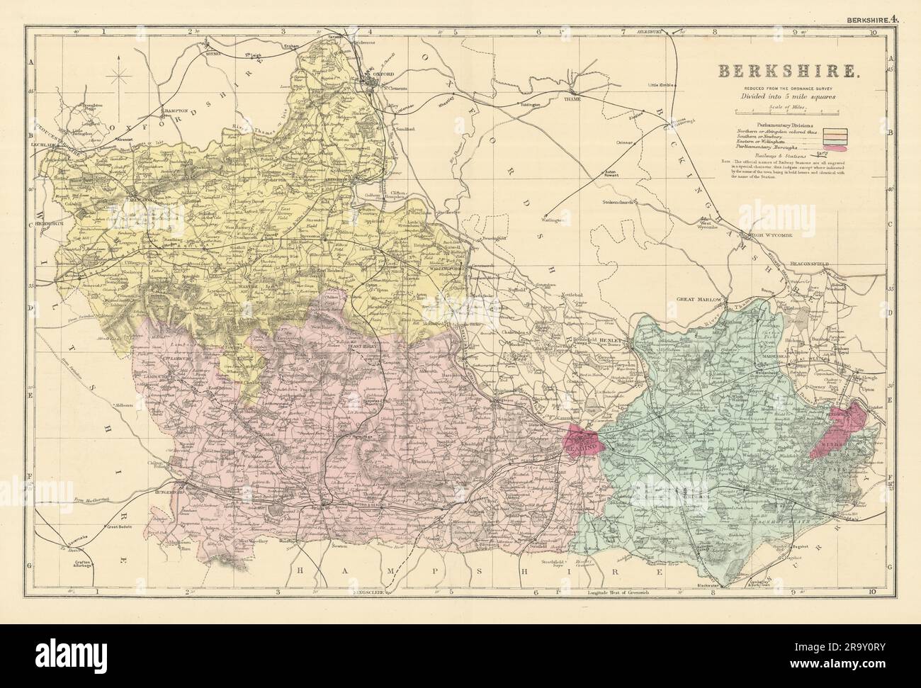 Berkshire county map hi-res stock photography and images - Alamy
