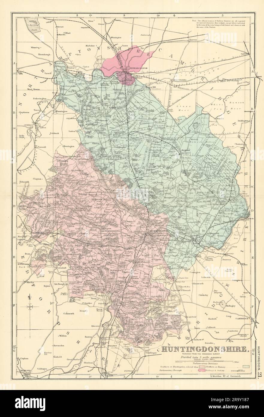 Huntingdonshire map hi-res stock photography and images - Alamy
