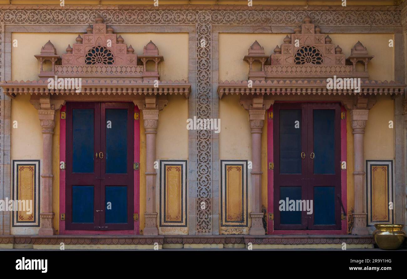 Traditional door in palace of Rajasthan. Heritage artwork of India ...