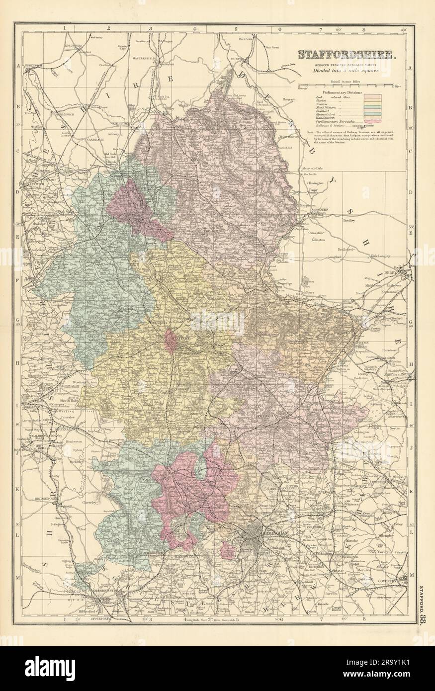 Staffordshire map 19th century hi-res stock photography and images - Alamy