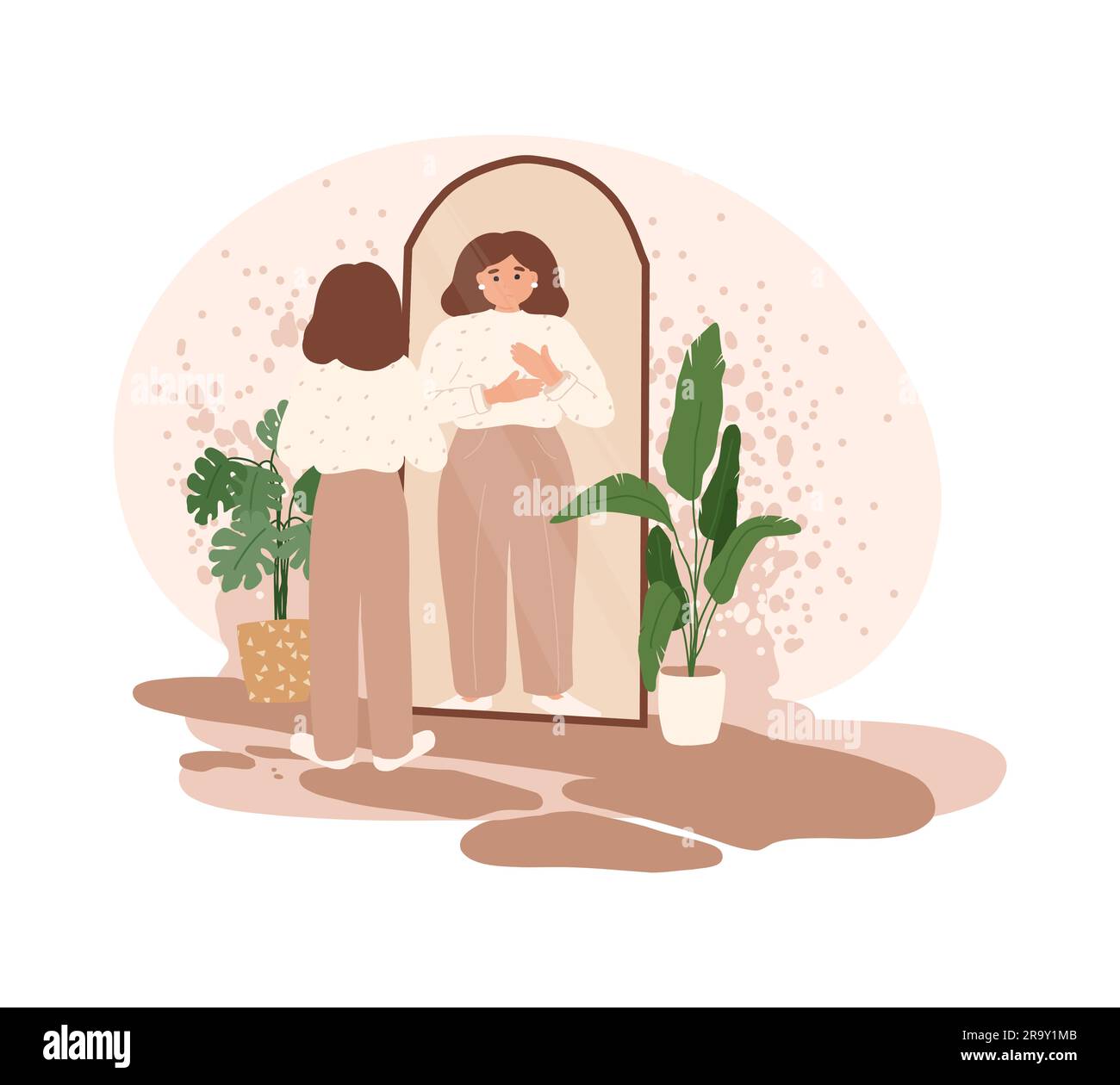 Self hate, body shaming, dissatisfaction, anorexia Stock Vector Image ...