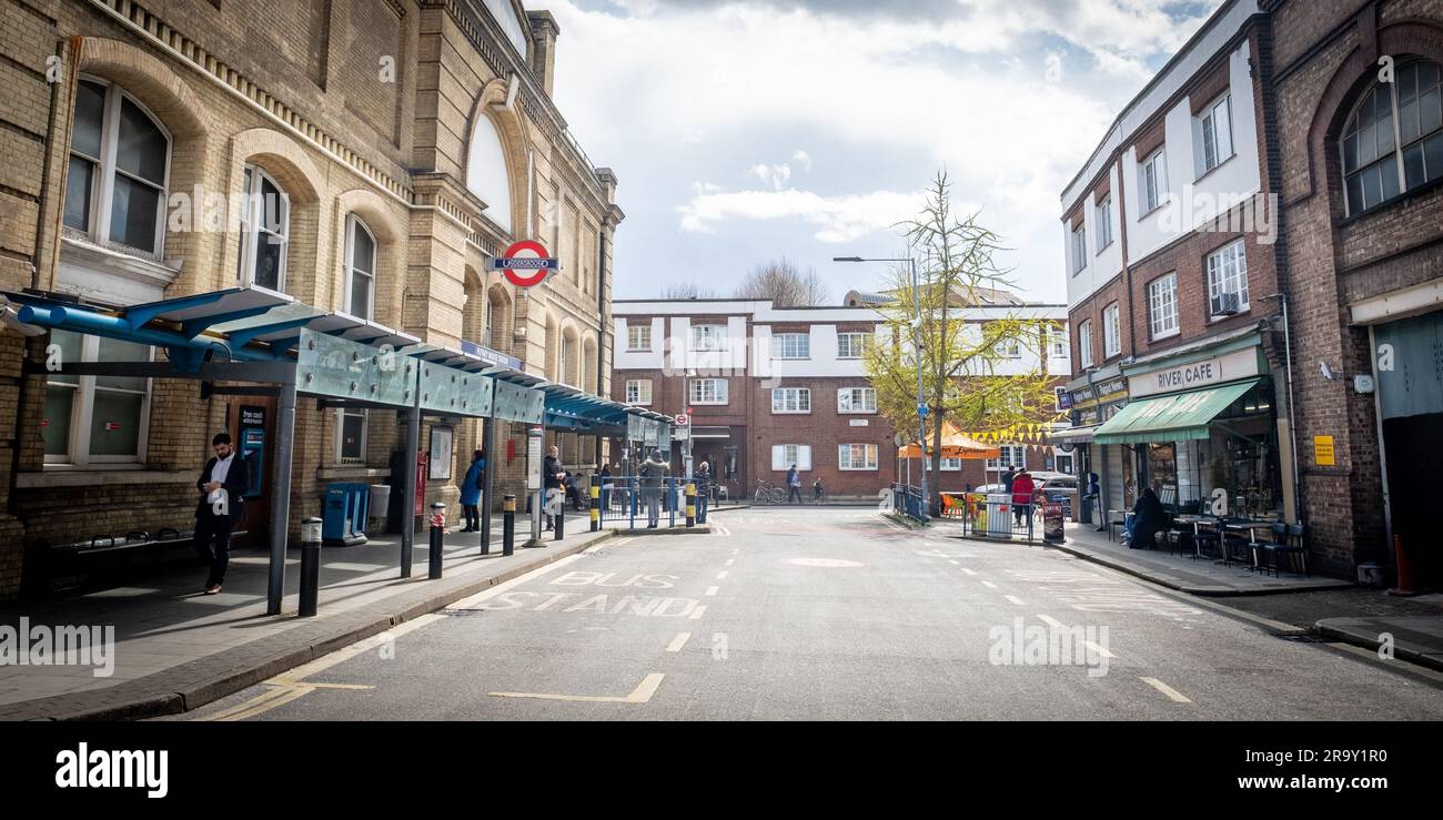 LONDON- APRIL, 2023: Putney Bridge Underground Station, SW6 south west ...