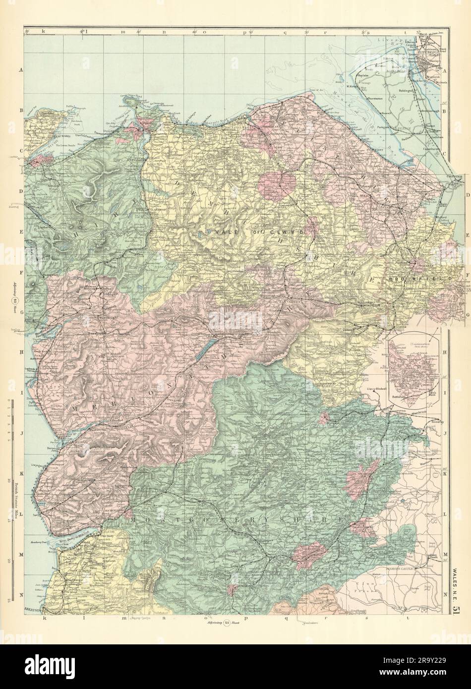 Map of denbigh hi-res stock photography and images - Alamy