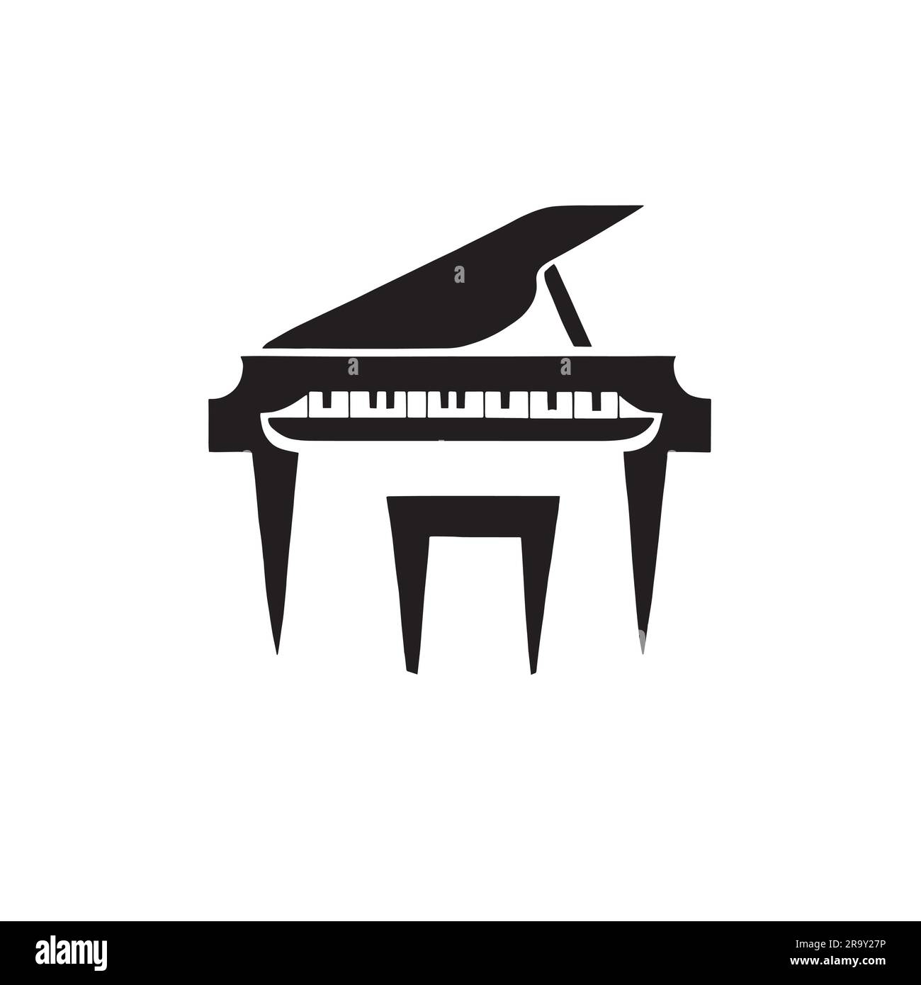 grand piano logo illustration on white background Stock Vector Image ...