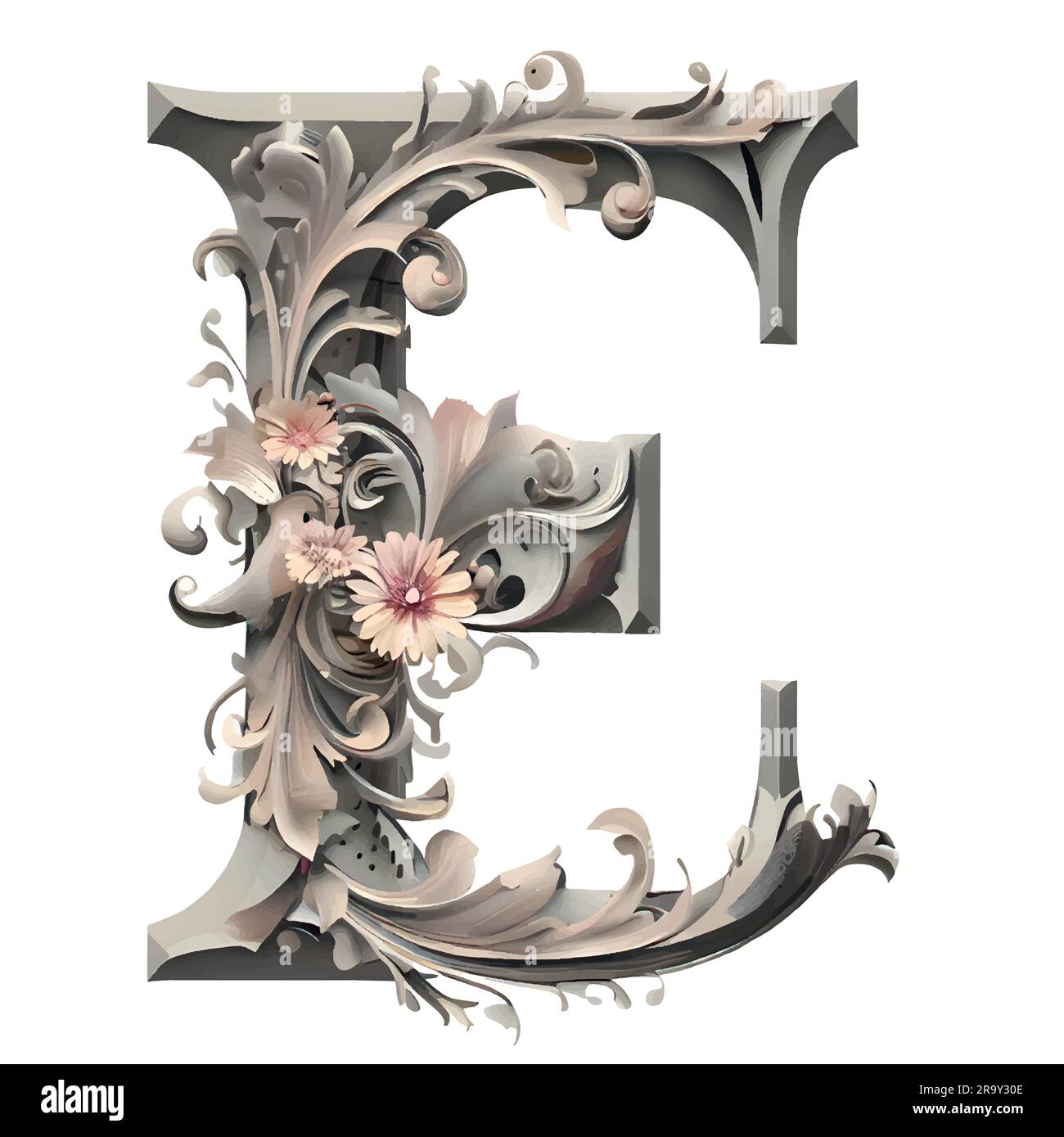 Metal 3d flowers Stock Vector Images - Alamy