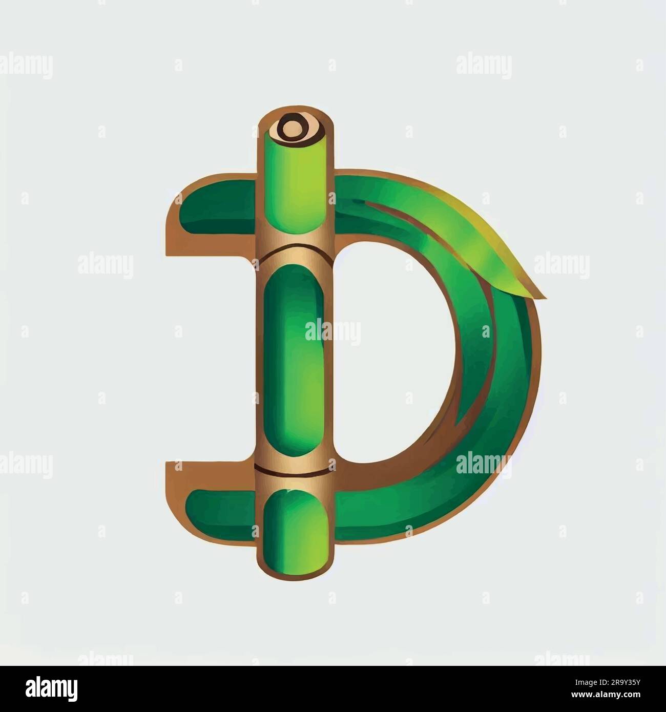 Letter d green bamboo logo hi-res stock photography and images - Alamy