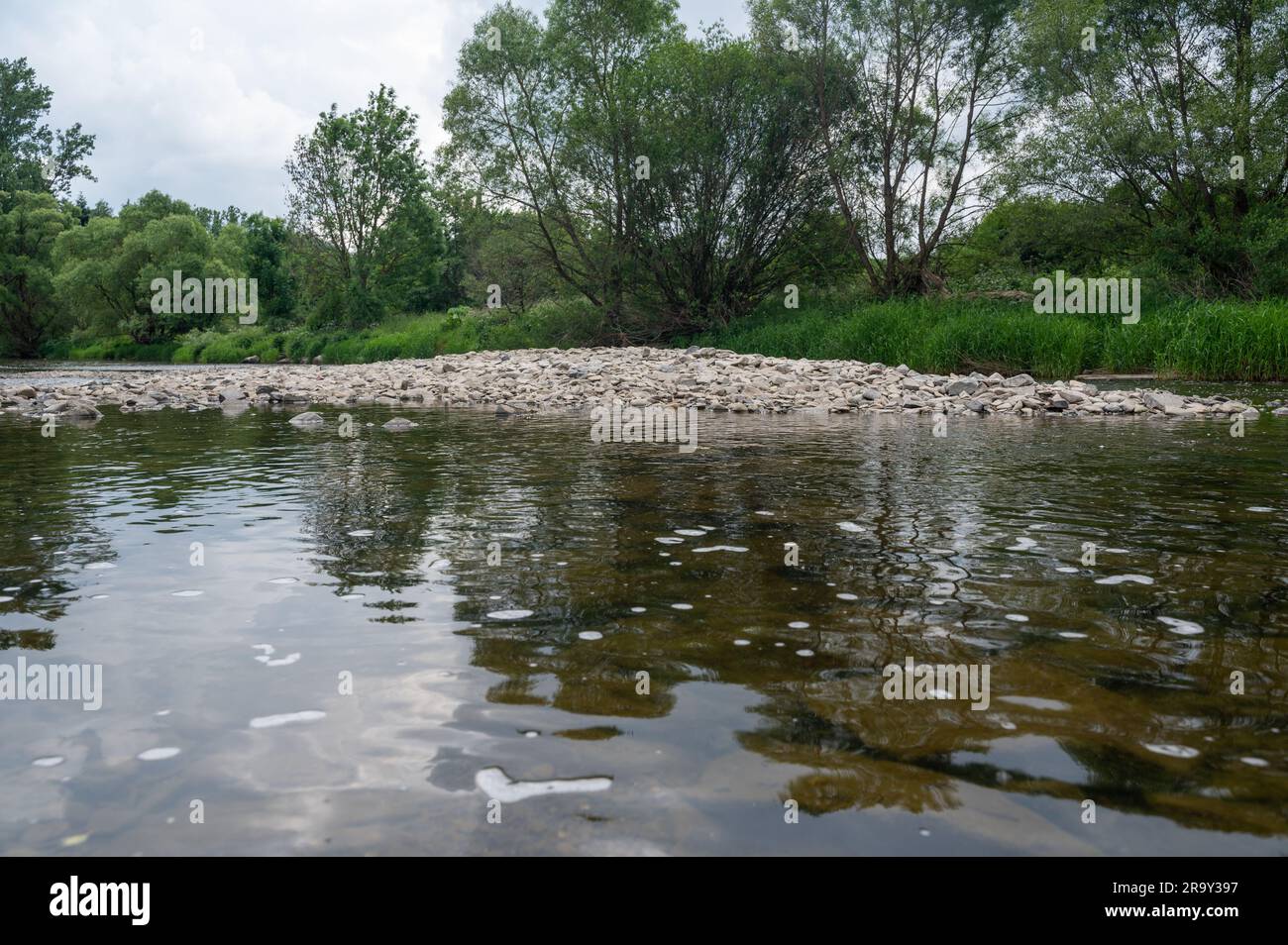 The Eder - A river in Germany in a green landscape Stock Photo - Alamy