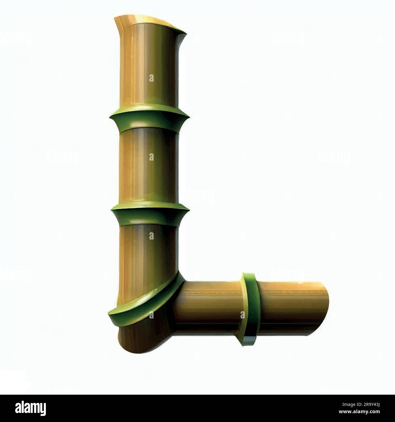 capital letter L in bamboo with white background Stock Vector Image ...