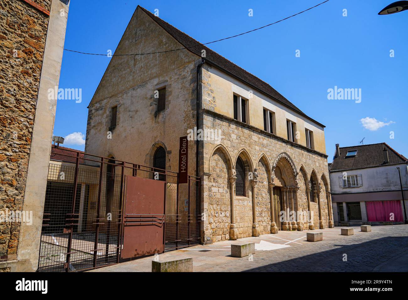 Medieval Hôtel-Dieu ("hospital") in the town of Brie-Comte-Robert in ...