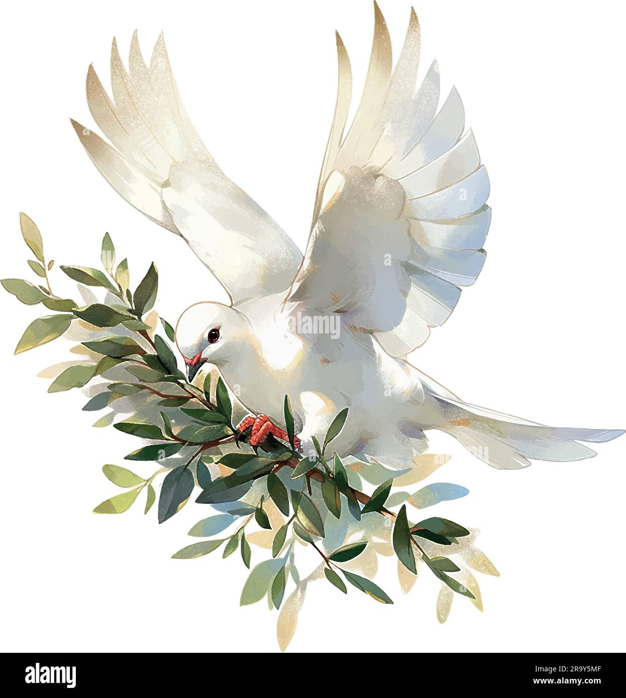 Watercolor dove of peace watercolor for celebration design. Vector ...