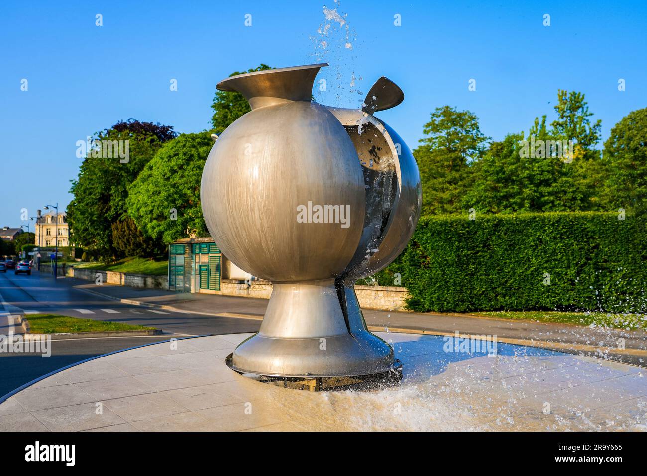Soissons, France - May 27, 2023 : Fountain representing the legendary ...