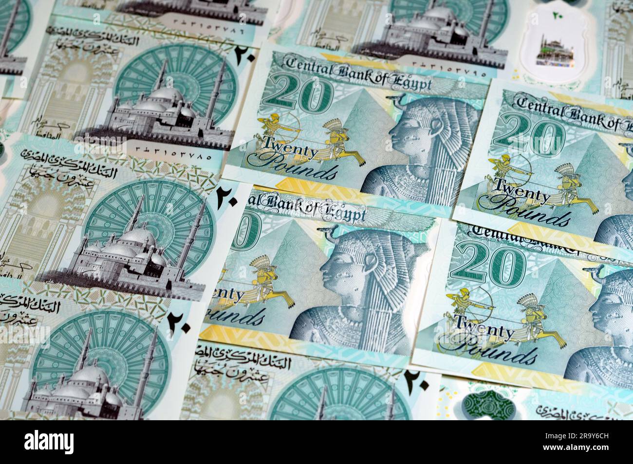 new Egyptian 20 EGP LE twenty polymer pounds cash money banknote bill ...