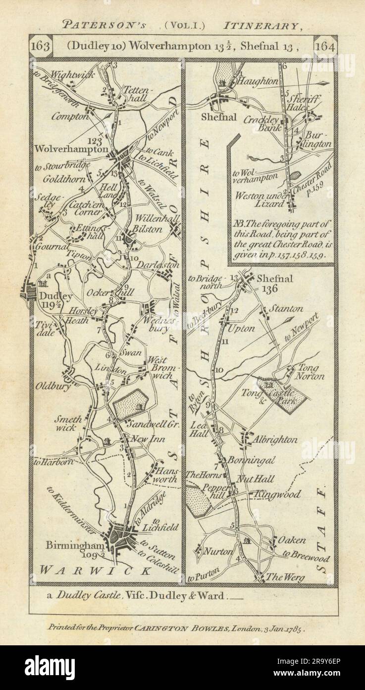 Birmingham-West Bromwich-Dudley-Wolverhampton road strip map PATERSON ...