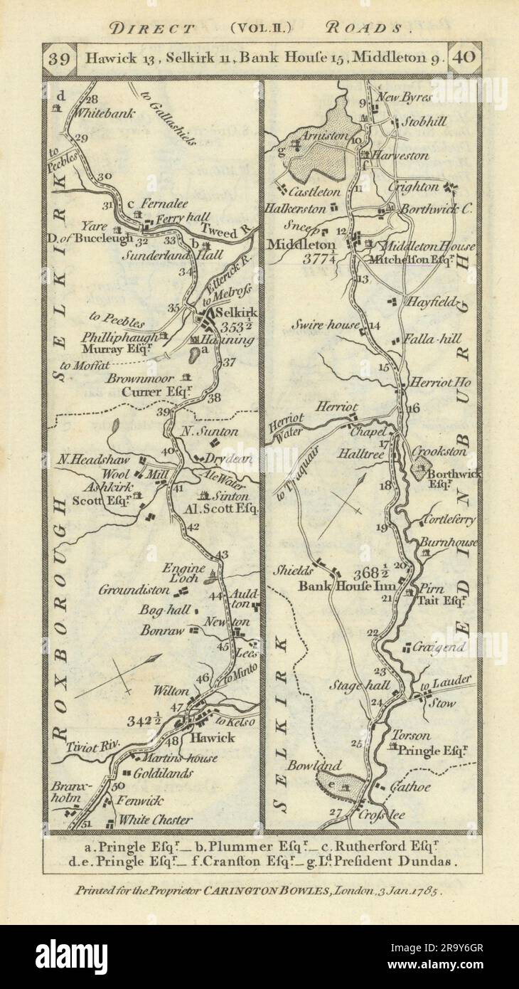 Old road map london scotland hi-res stock photography and images - Alamy
