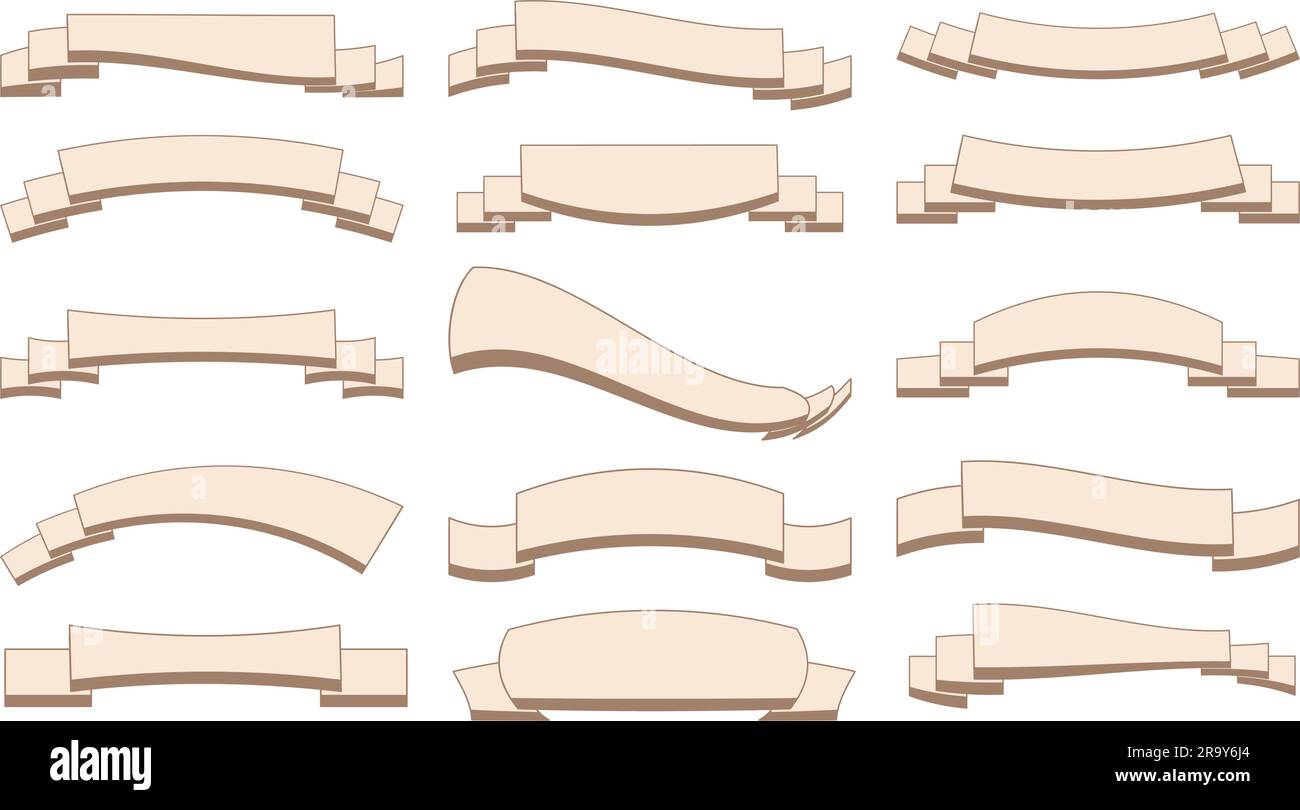 Ribbon element collection. Different blank ribbons for text for the ...