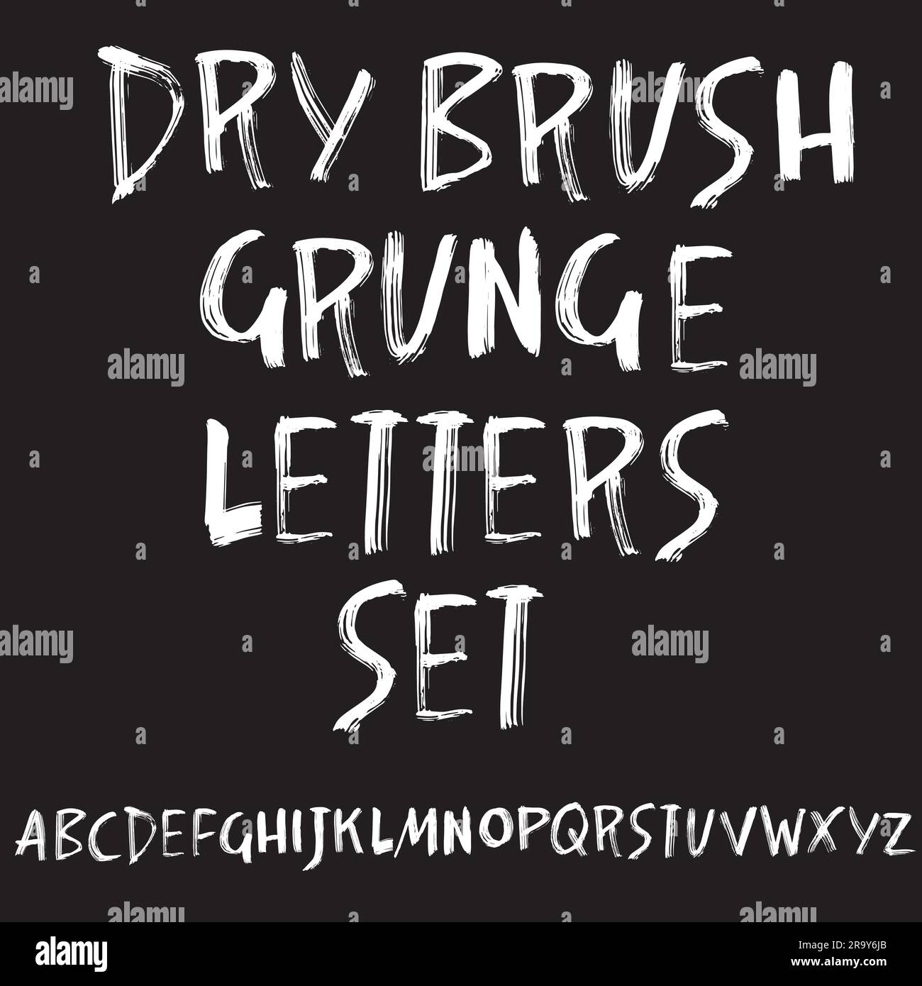 Hand Drawn Dry Brush Font Stock Vector Image & Art - Alamy