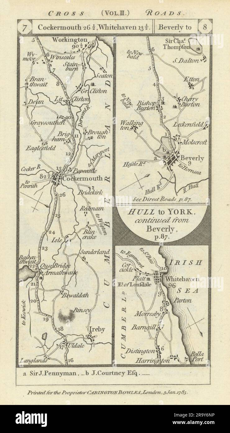 Cockermouth-Workington-Whitehaven. Beverley road strip map PATERSON ...