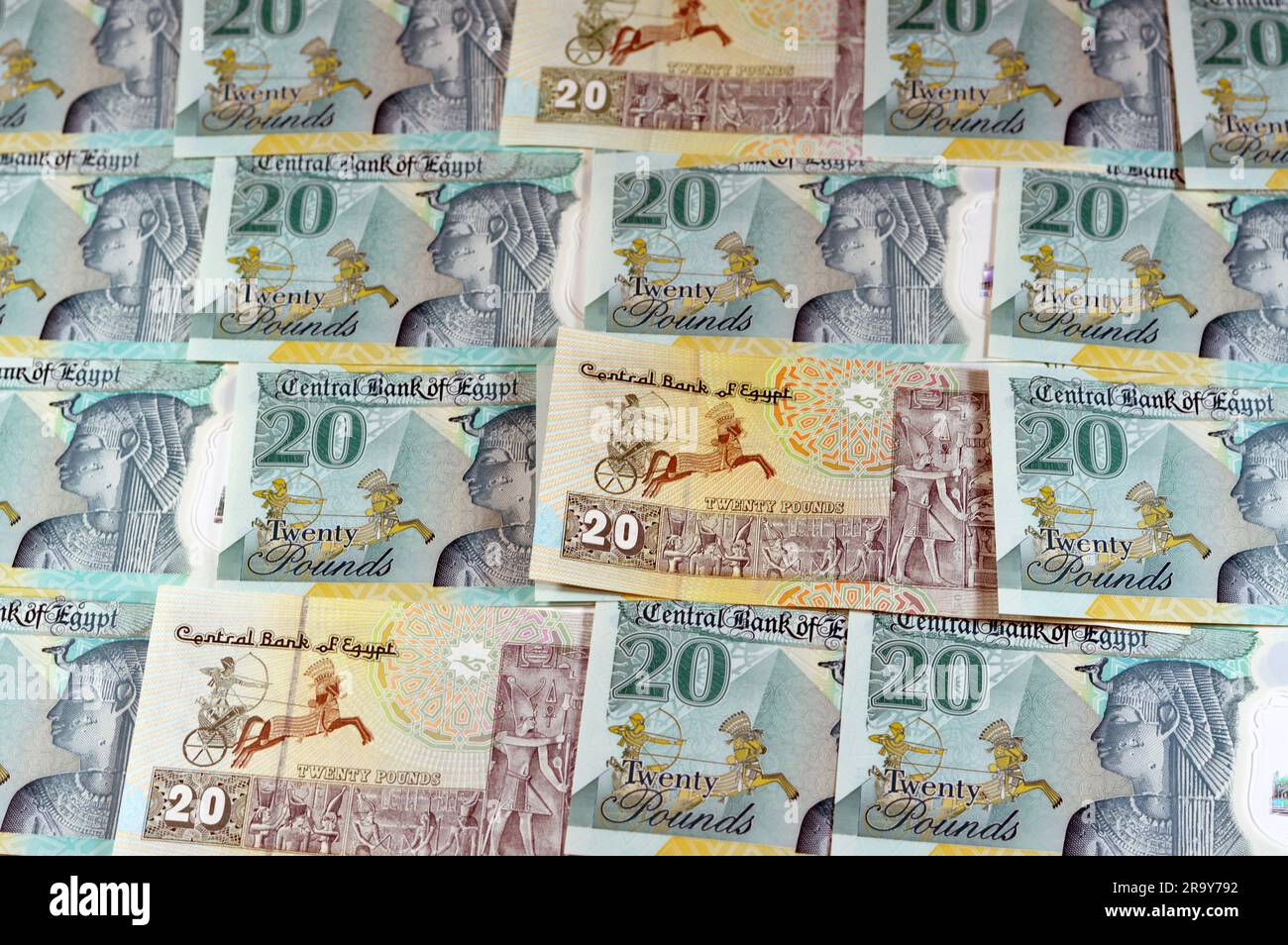 old 20 LE VS new Egyptian 20 EGP LE twenty polymer pounds cash money ...