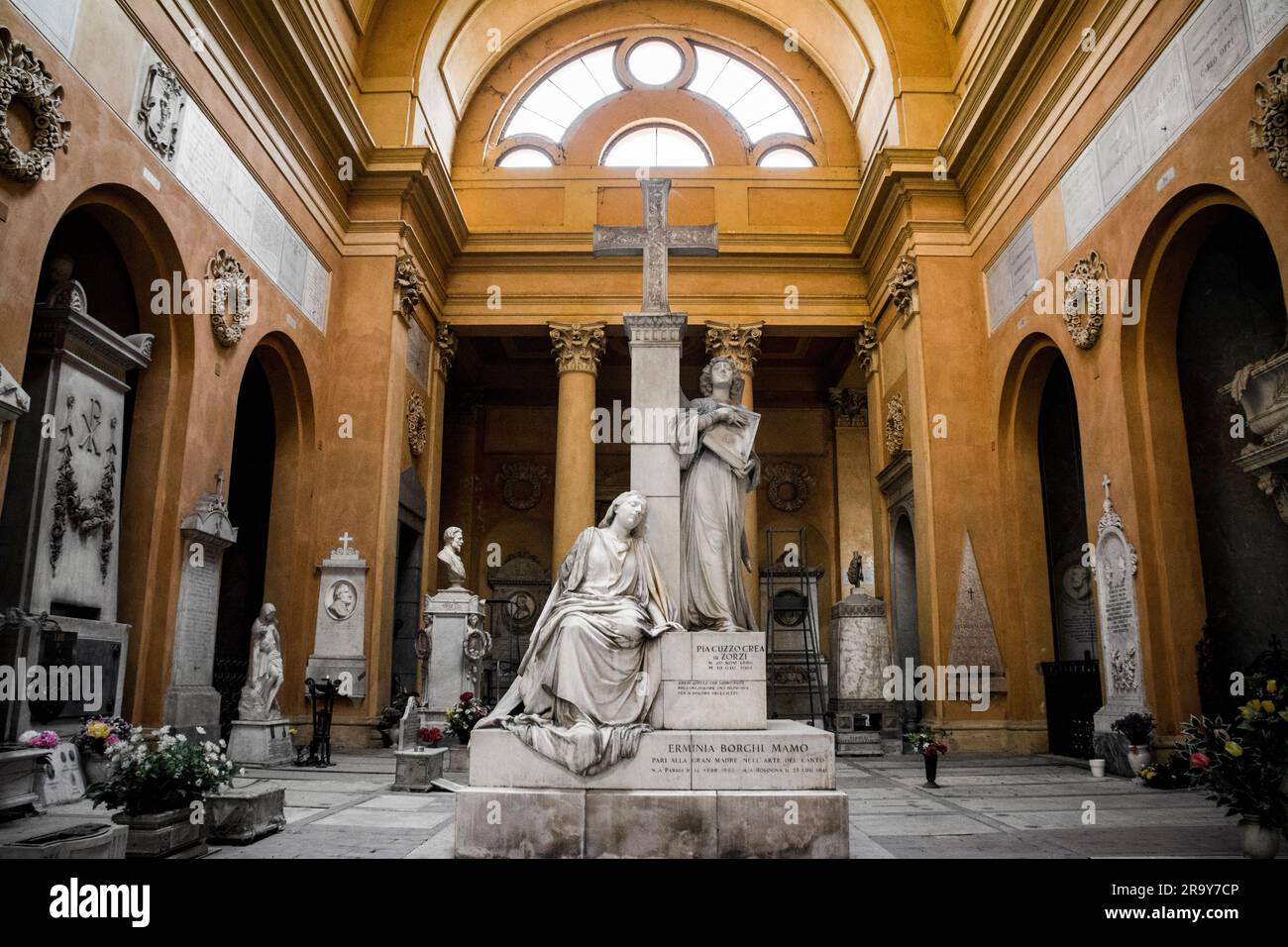 Memorials in the Monumental Cemetery of Bologna, Italy Stock Photo - Alamy