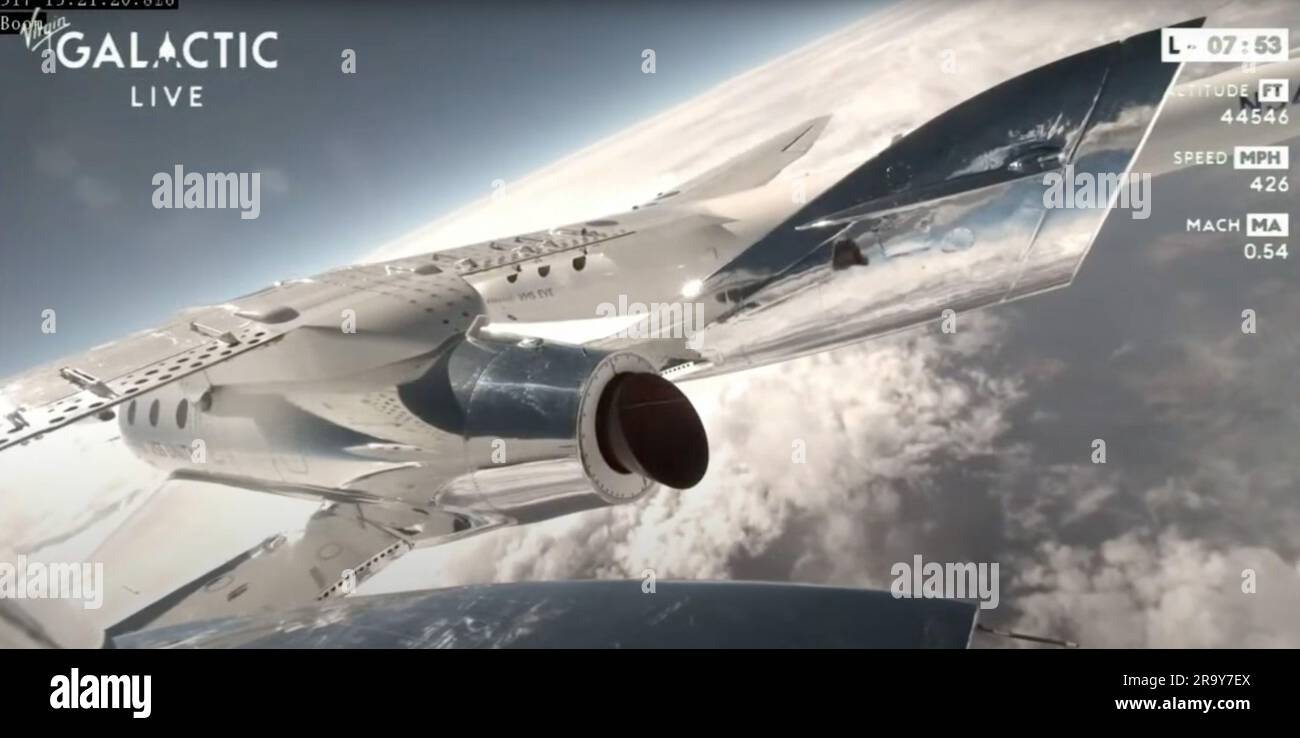 Jun 29, 2023: Images from a video released by Virgin Galactic shows a ...