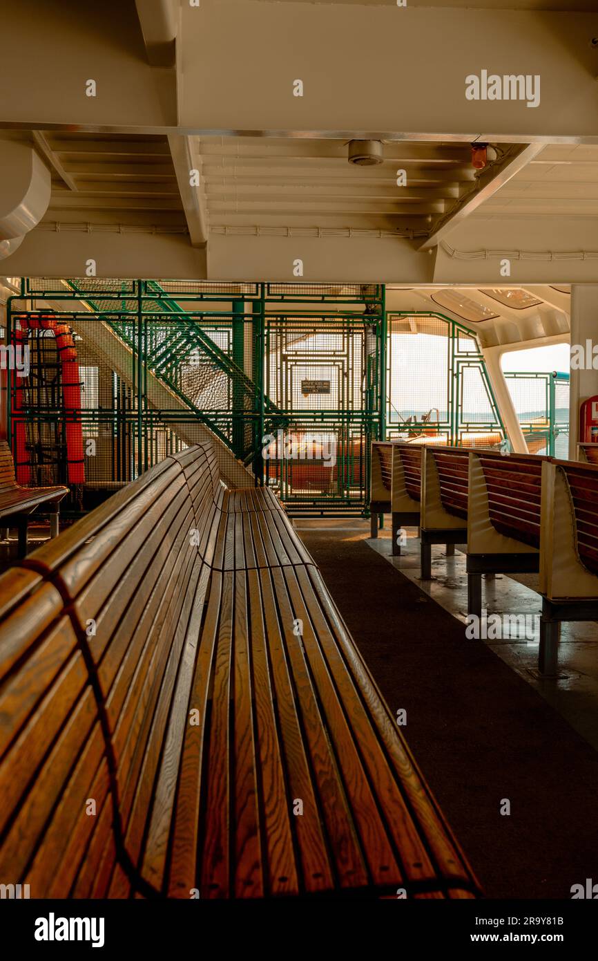 Empty seats on the Seattle Ferry Stock Photo - Alamy