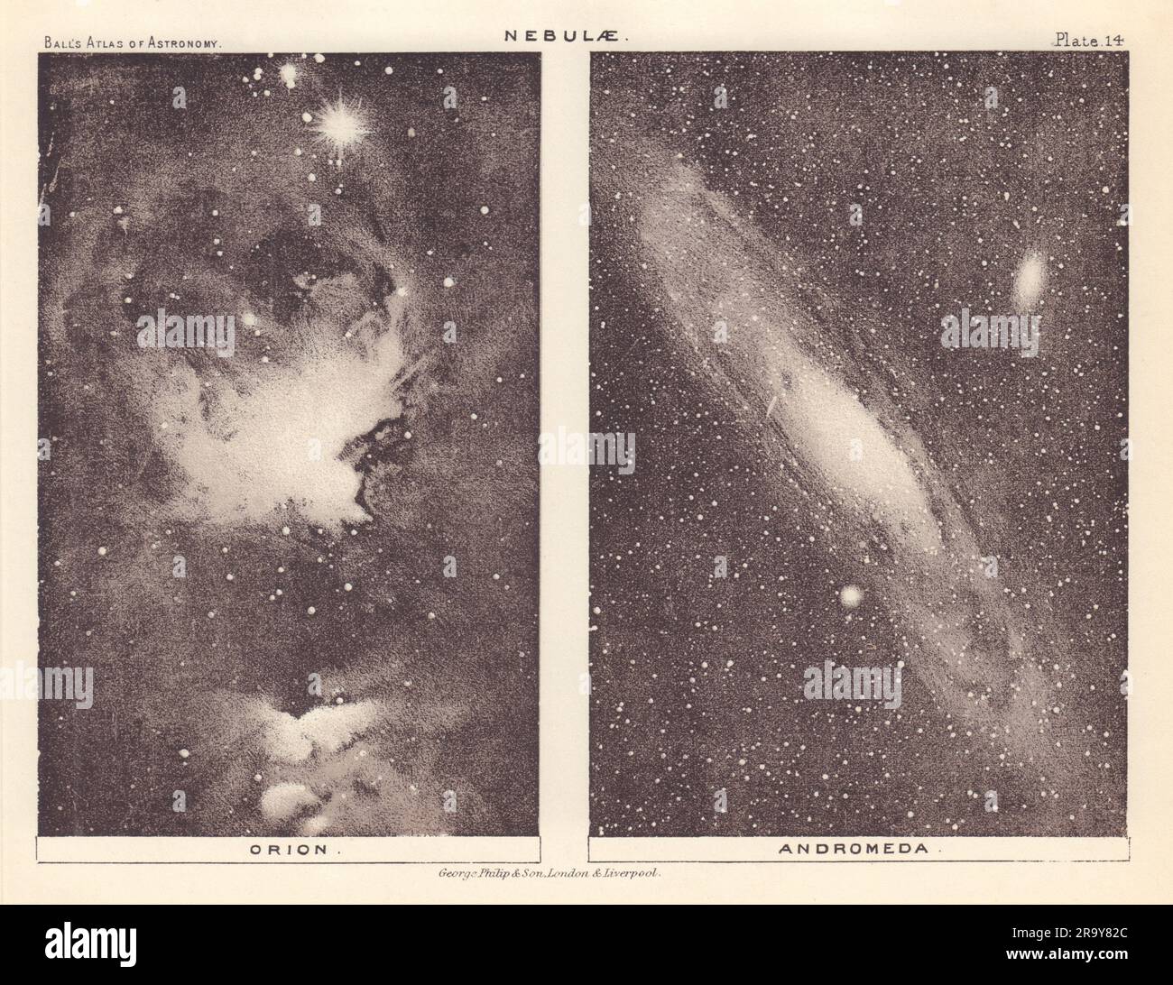 Nebulae - Orion & Andromeda - by Robert Ball. Astronomy 1892 old ...