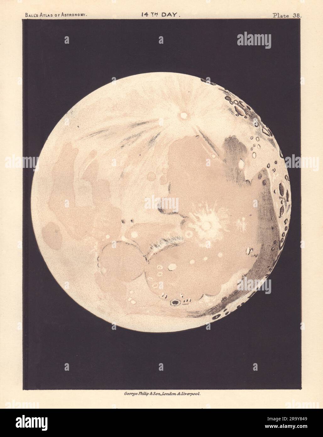 Phases of the Moon - 14th day by Robert Ball. Astronomy 1892 old ...