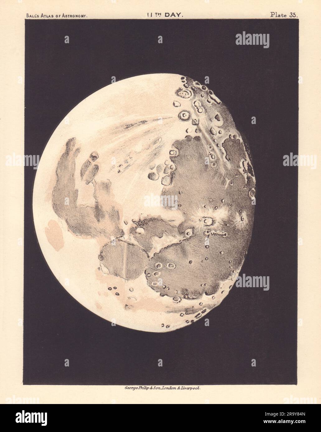 Phases of the Moon - 11th day by Robert Ball. Astronomy 1892 old ...