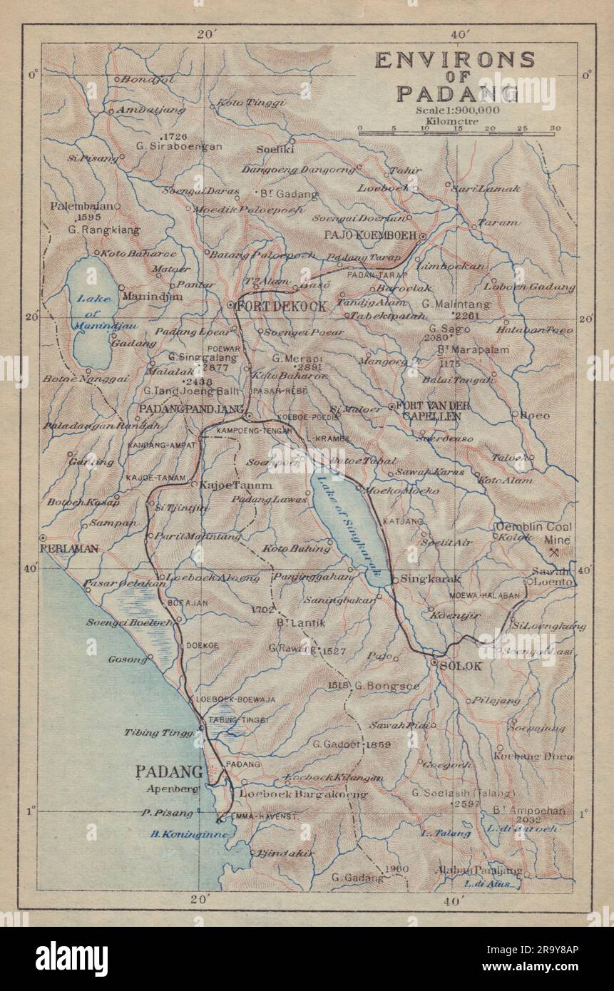 Padang & environs. Mount Marapi. Bukittinggi. Sumatra. Indonesia 1917 ...