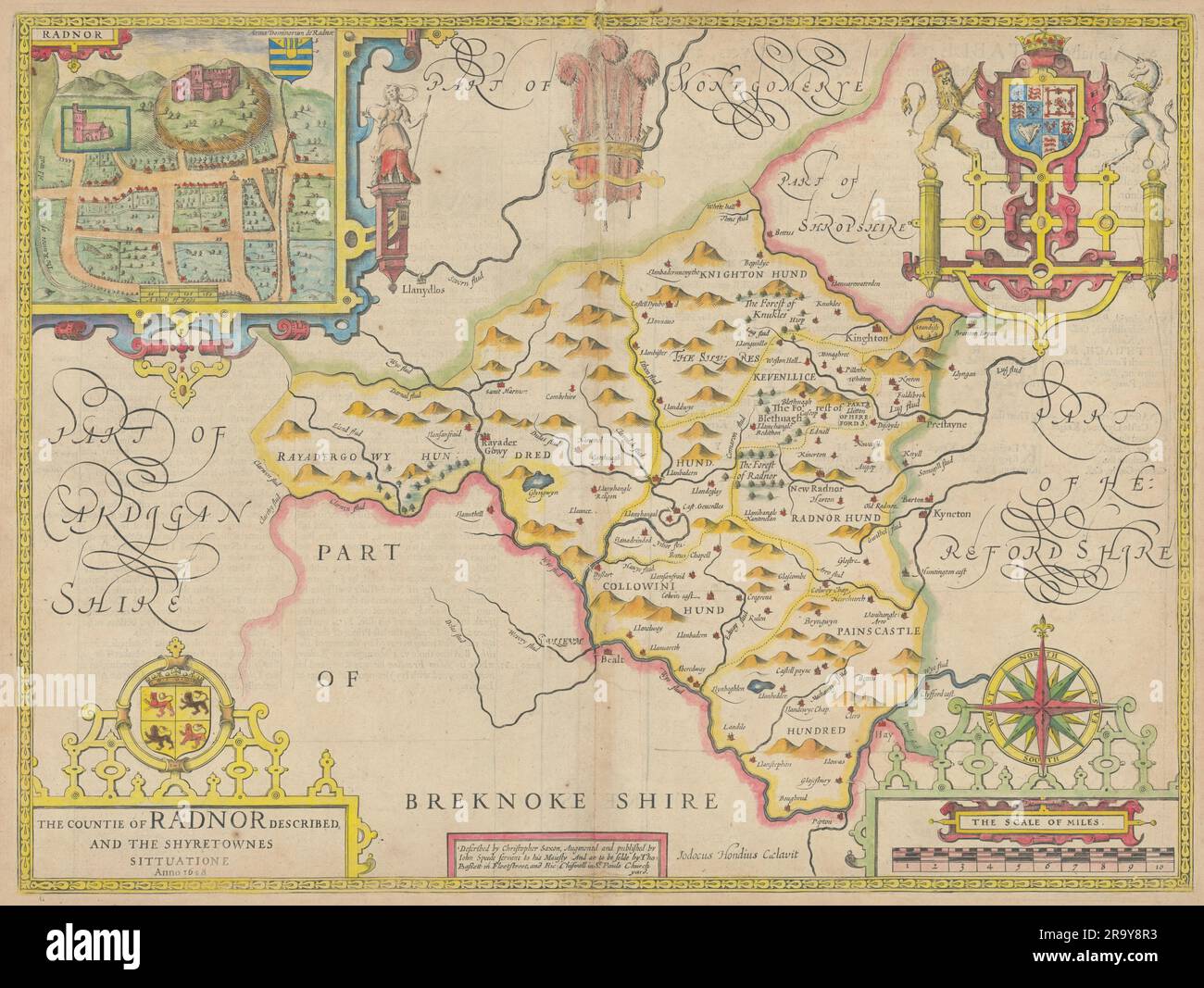 Radnorshire map hi-res stock photography and images - Alamy