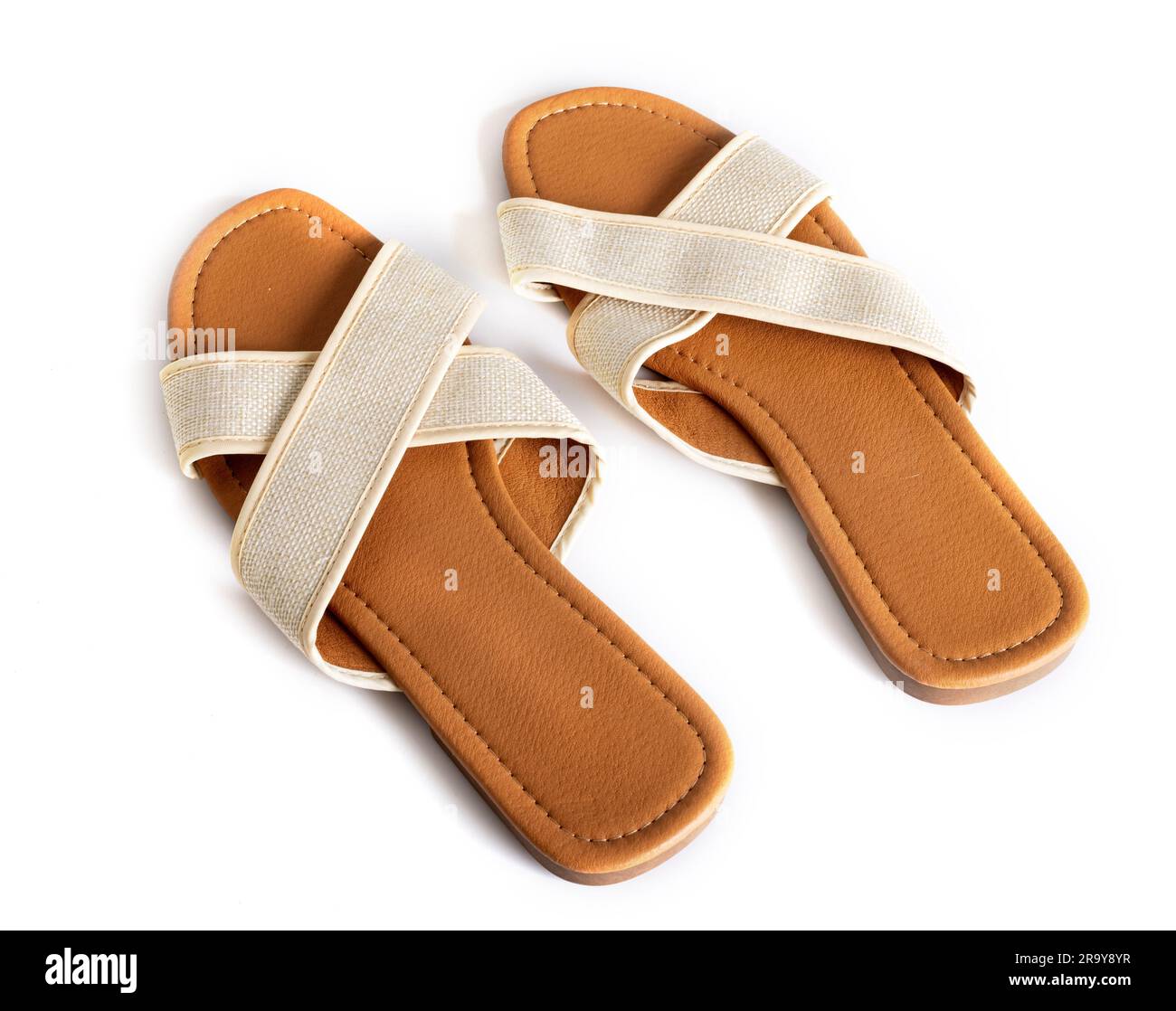 woman sandals in front of white background Stock Photo - Alamy