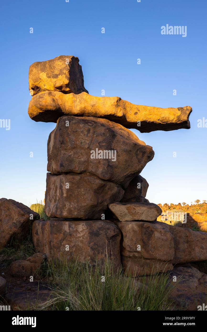 Large rocks balancing on top of each other in Giants Playground Namibia ...