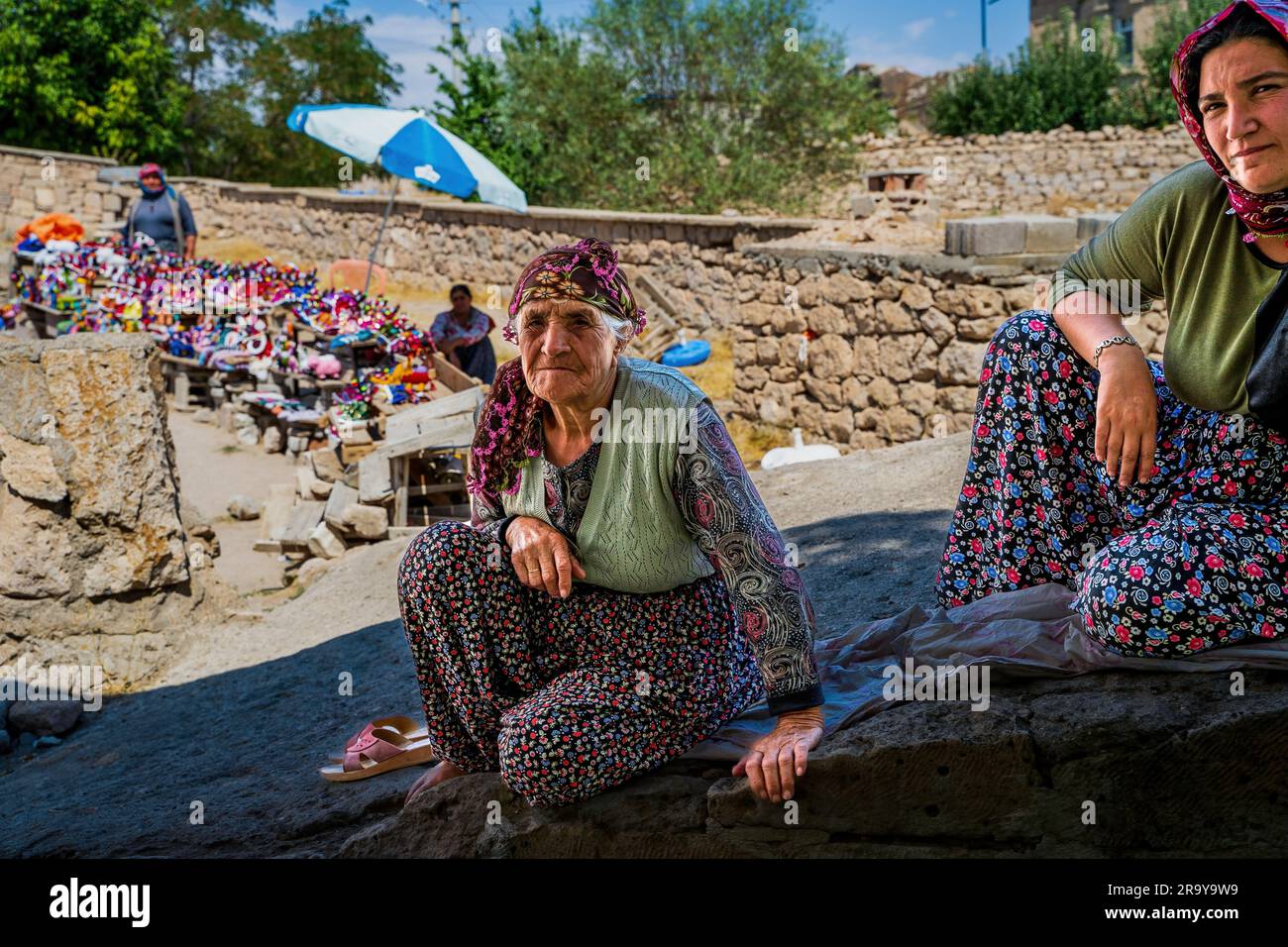 Elderly turkish woman in traditional hi-res stock photography and ...