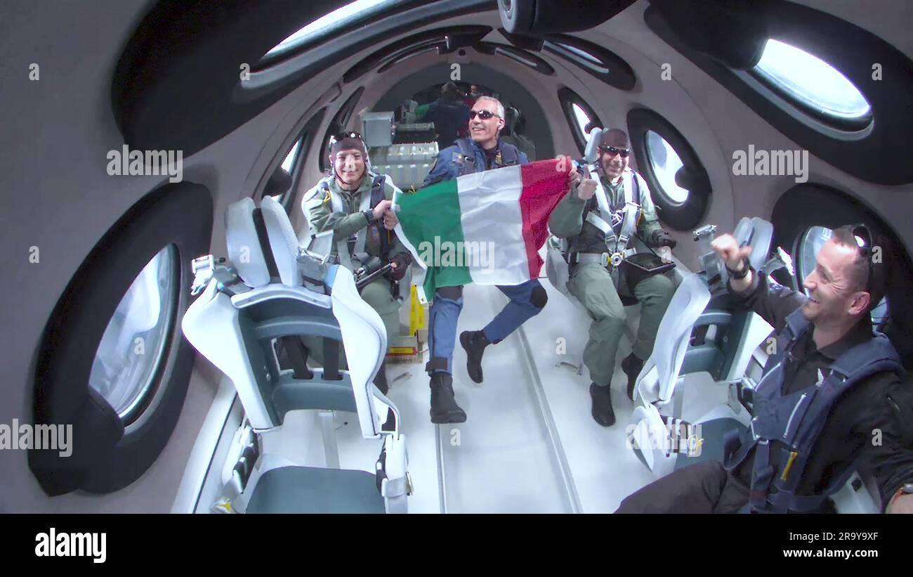 June 29, 2023: Images from a video released by Virgin Galactic shows ...