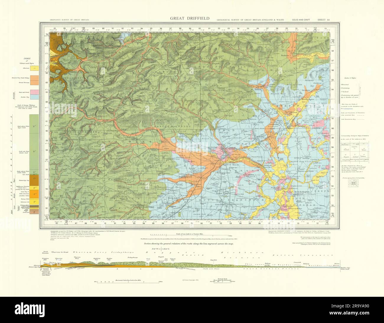 Great Driffield geological survey sheet 64 Yorkshire Wolds Kilham 1966 ...