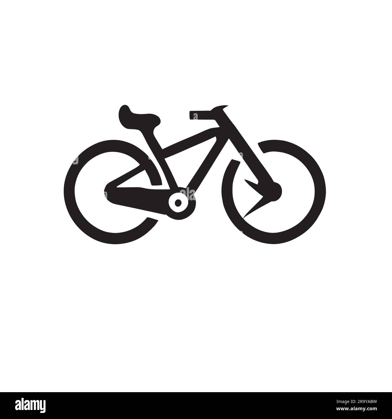 black bicycle logo illustration on a white background Stock Vector ...