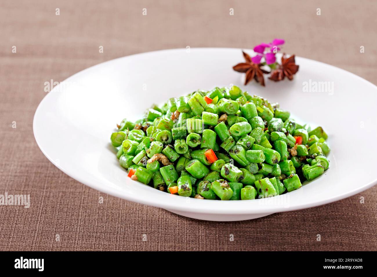 STIR-FRIED GREEN BEANS WITH PORK AND CHINESE OLIVE VEGETABLE Stock ...