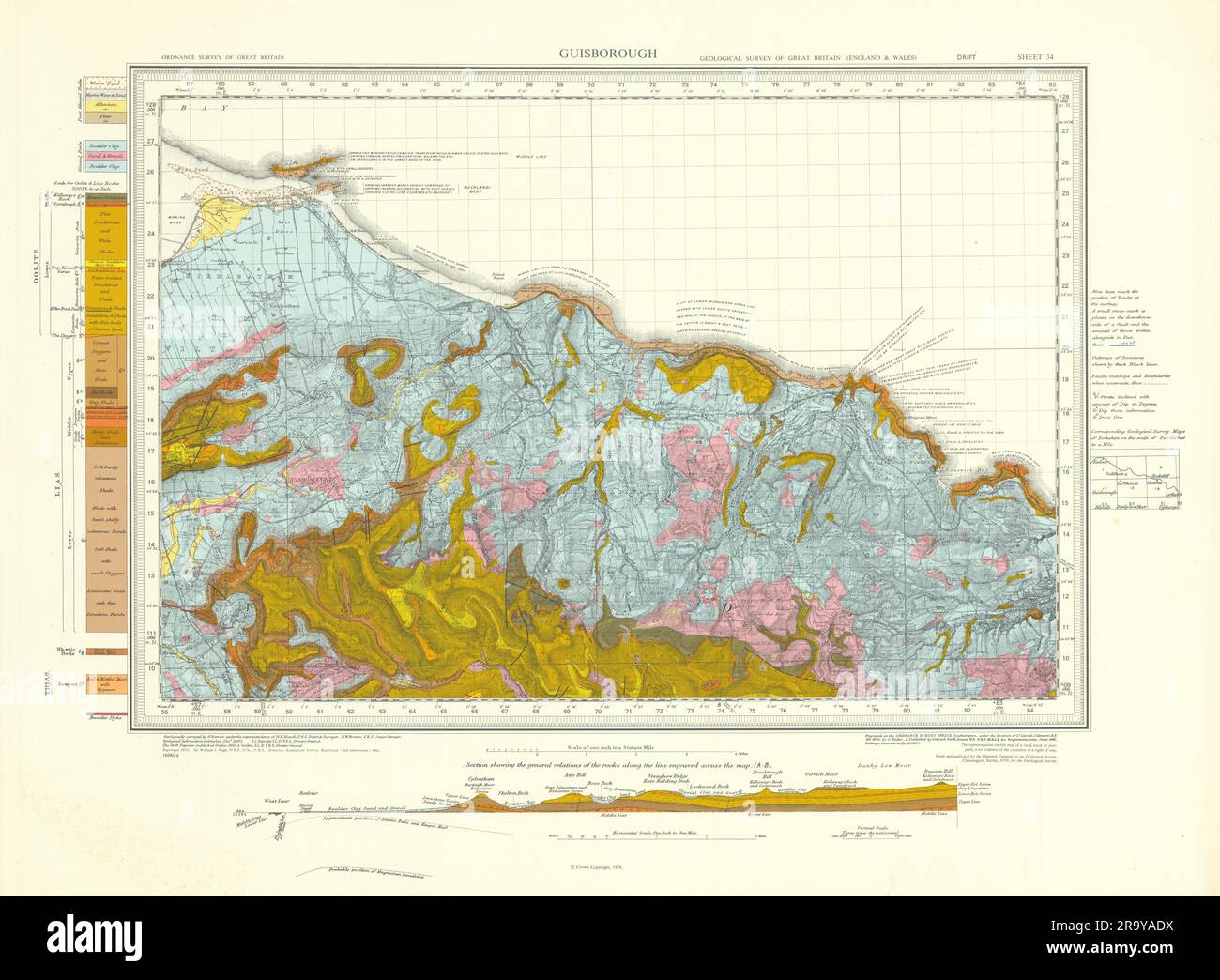 Guisborough geological survey sheet 34 Cleveland North York Moors 1966 ...