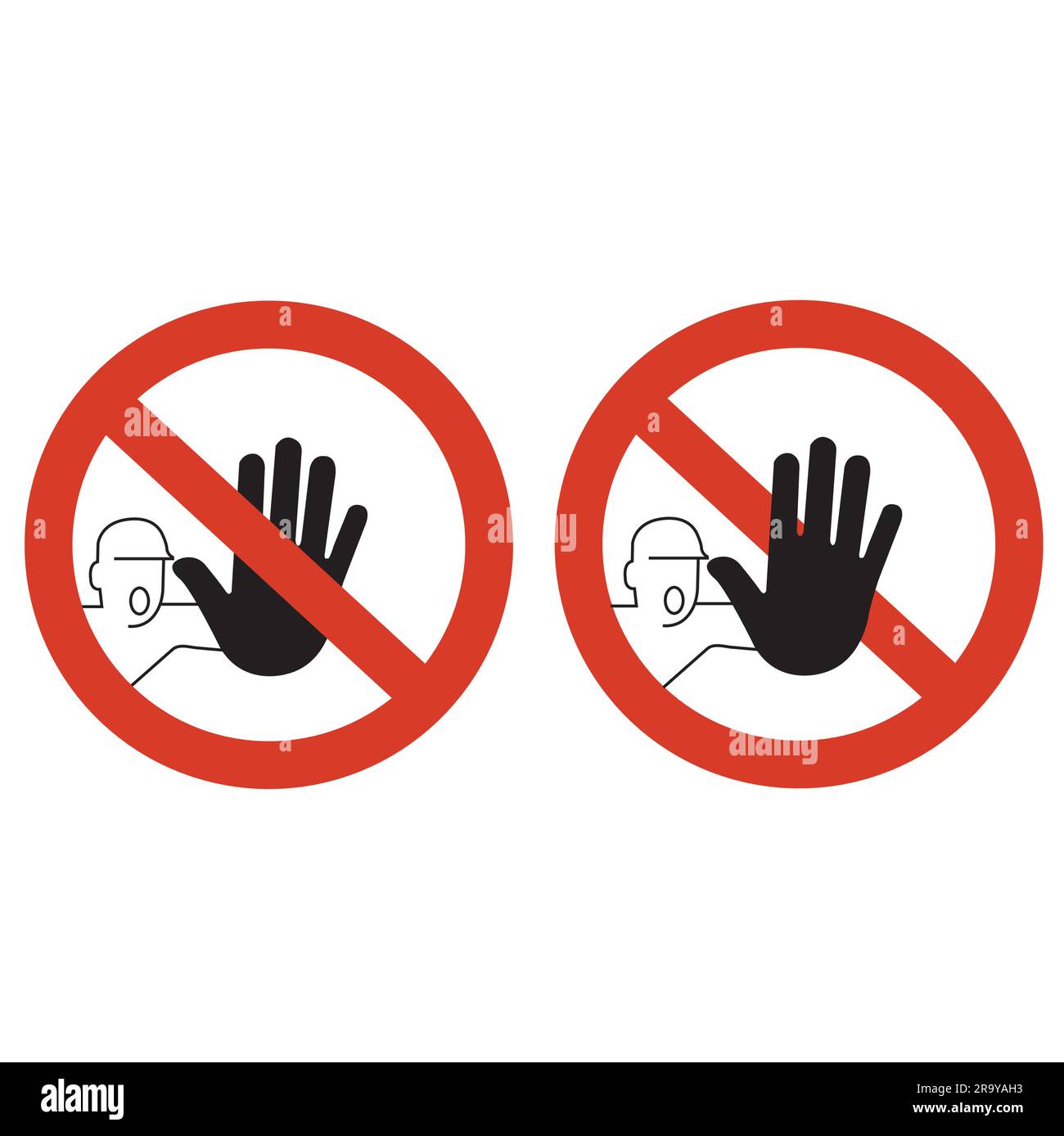 Do not pass or enter sign on a white background with copy space Stock ...