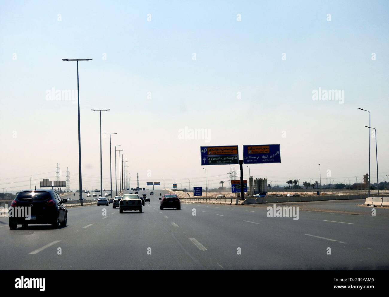 Giza, Egypt, June 23 2023: corridor road development project includes ...