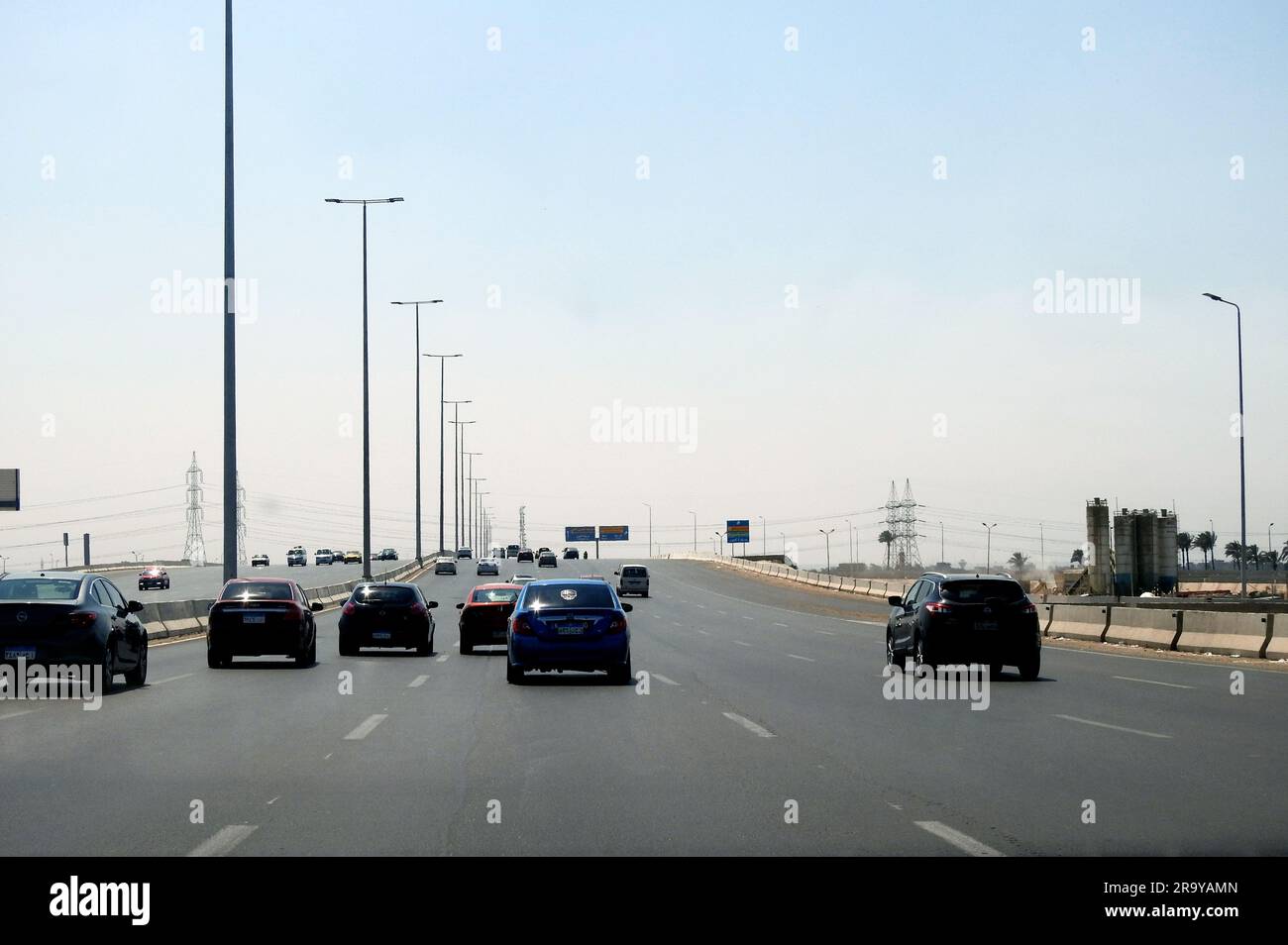 Giza, Egypt, June 23 2023: corridor road development project includes ...