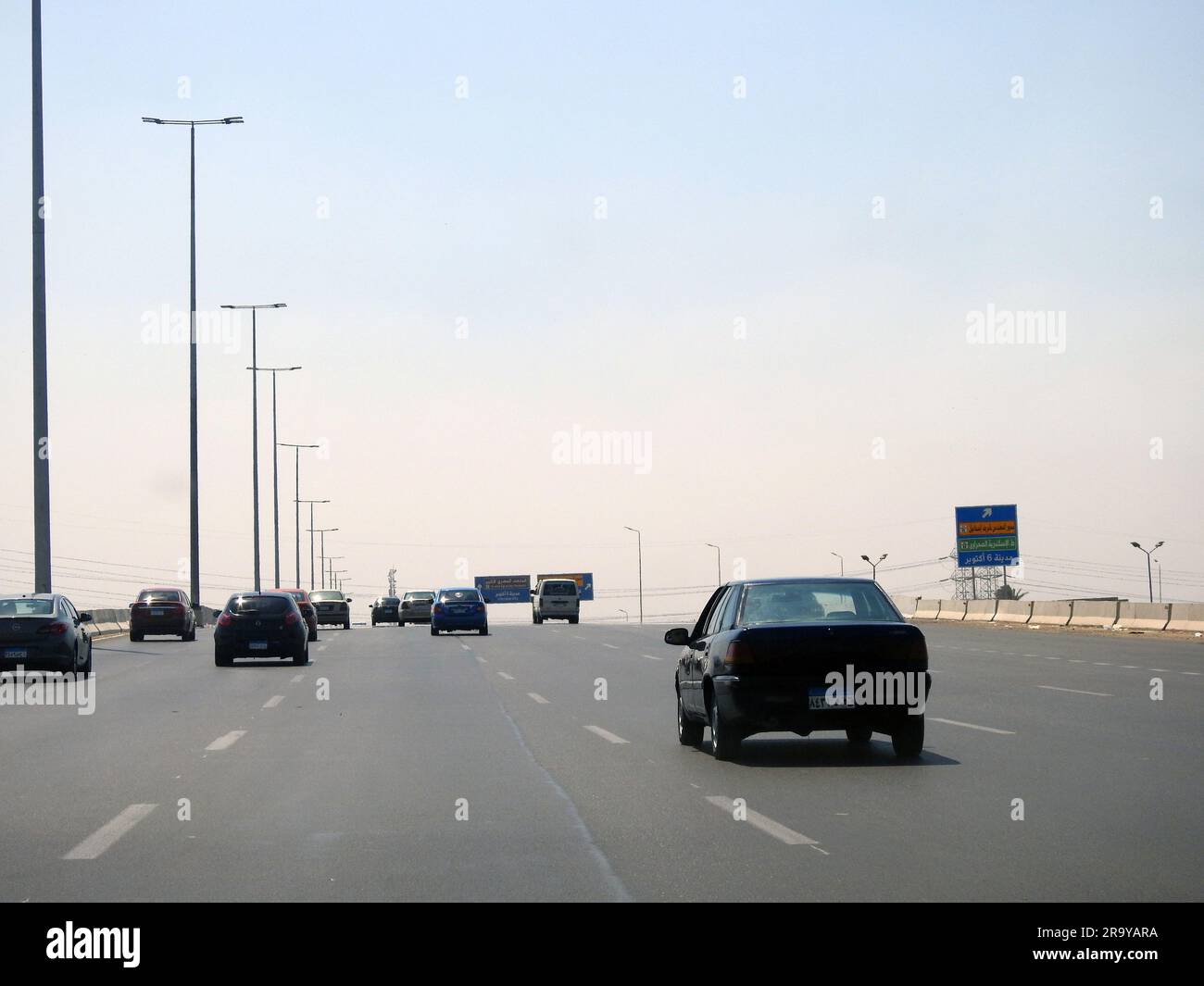 Giza, Egypt, June 23 2023: corridor road development project includes ...