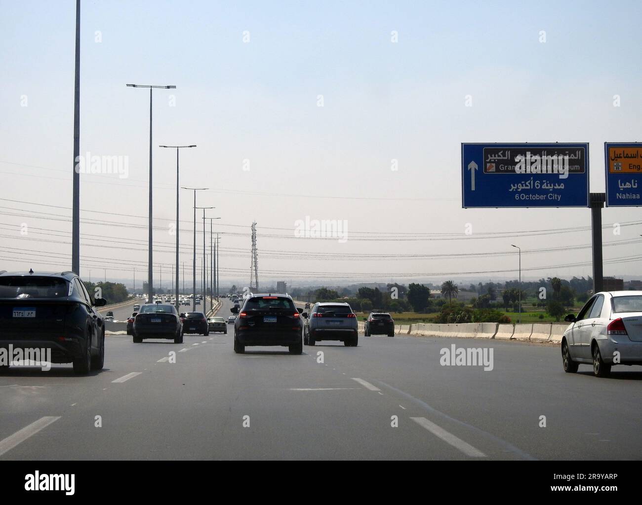 Giza, Egypt, June 23 2023: corridor road development project includes ...