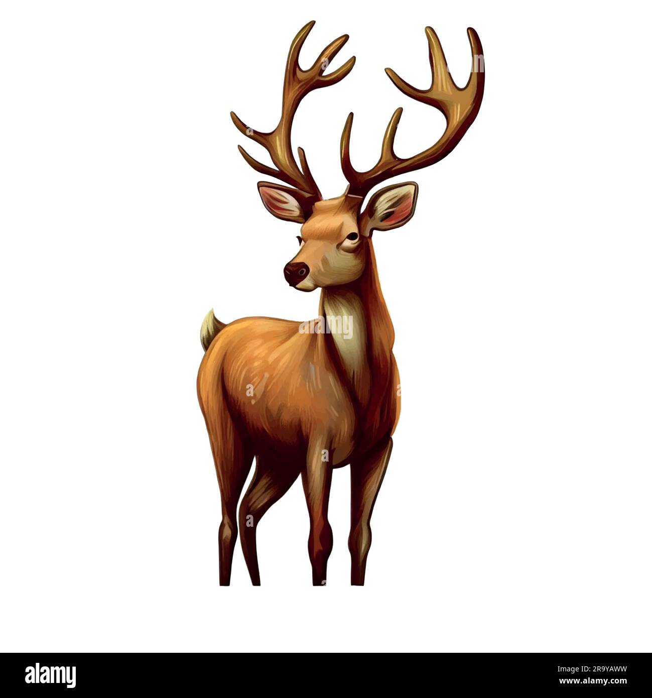 Nature illustration deer Stock Vector Images - Alamy