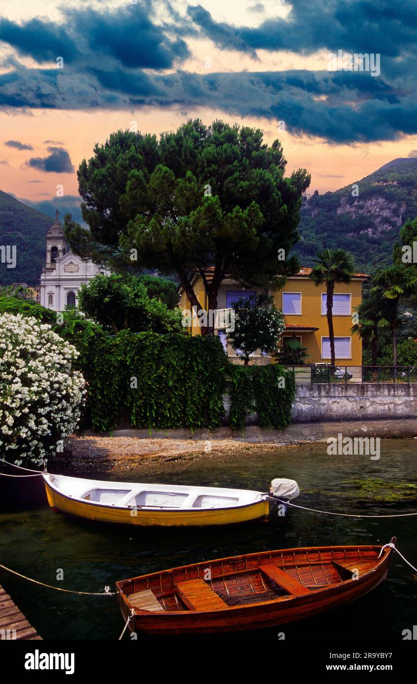 Italy Lombardy Lago D'Iseo - Province of Bergamo - Predore Stock Photo ...