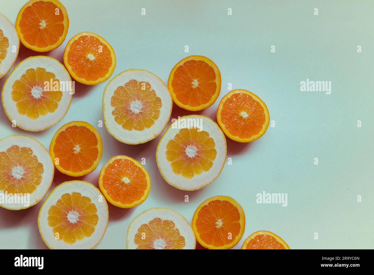 Citrus Fruit Cross Section on Studio Shot - Refreshing and Juicy Slices ...
