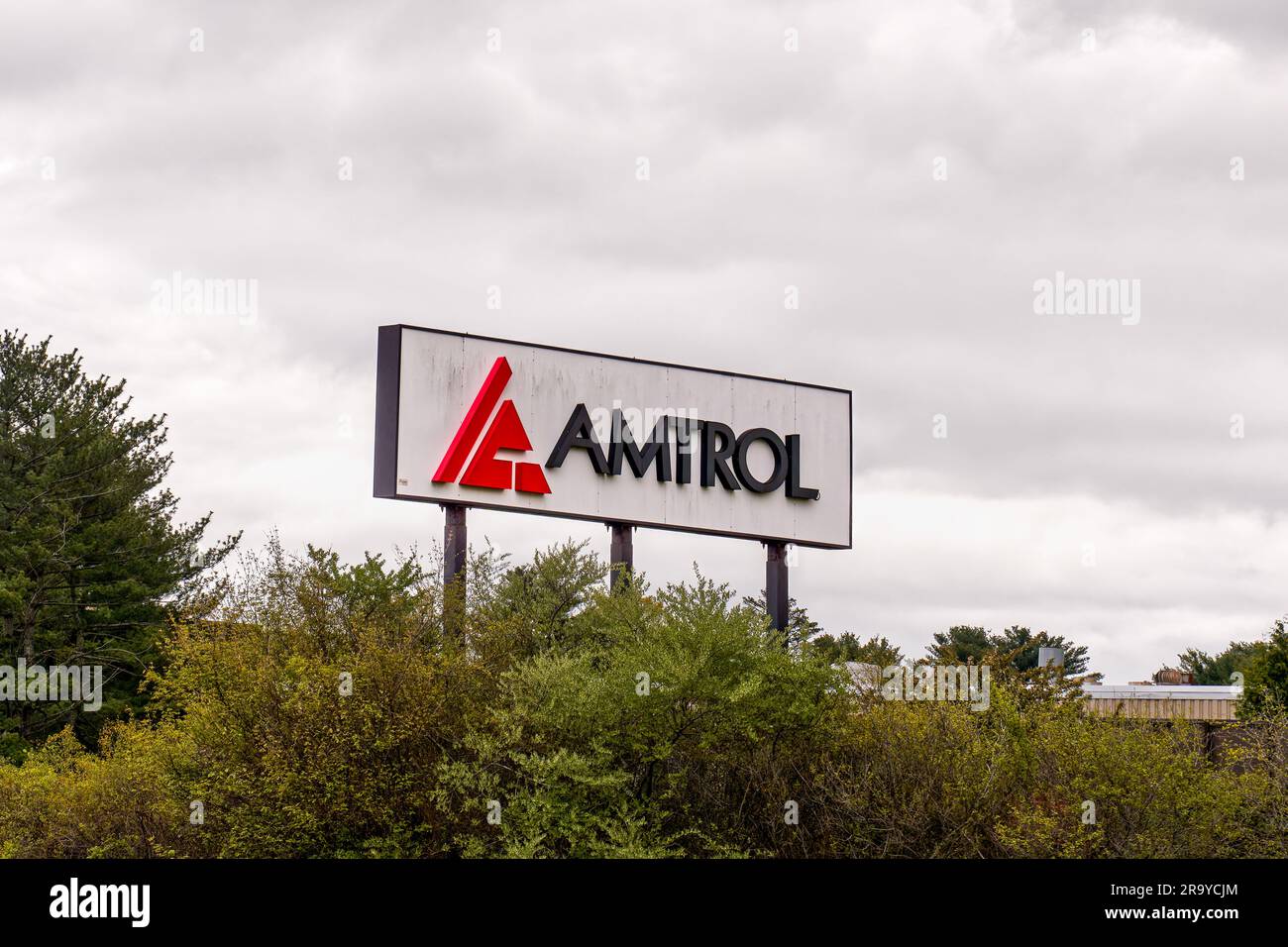 West Warwick, RI - May 5, 2023: Sign for Amtrol viewed from I-95. Amtrol designs mechanical ...