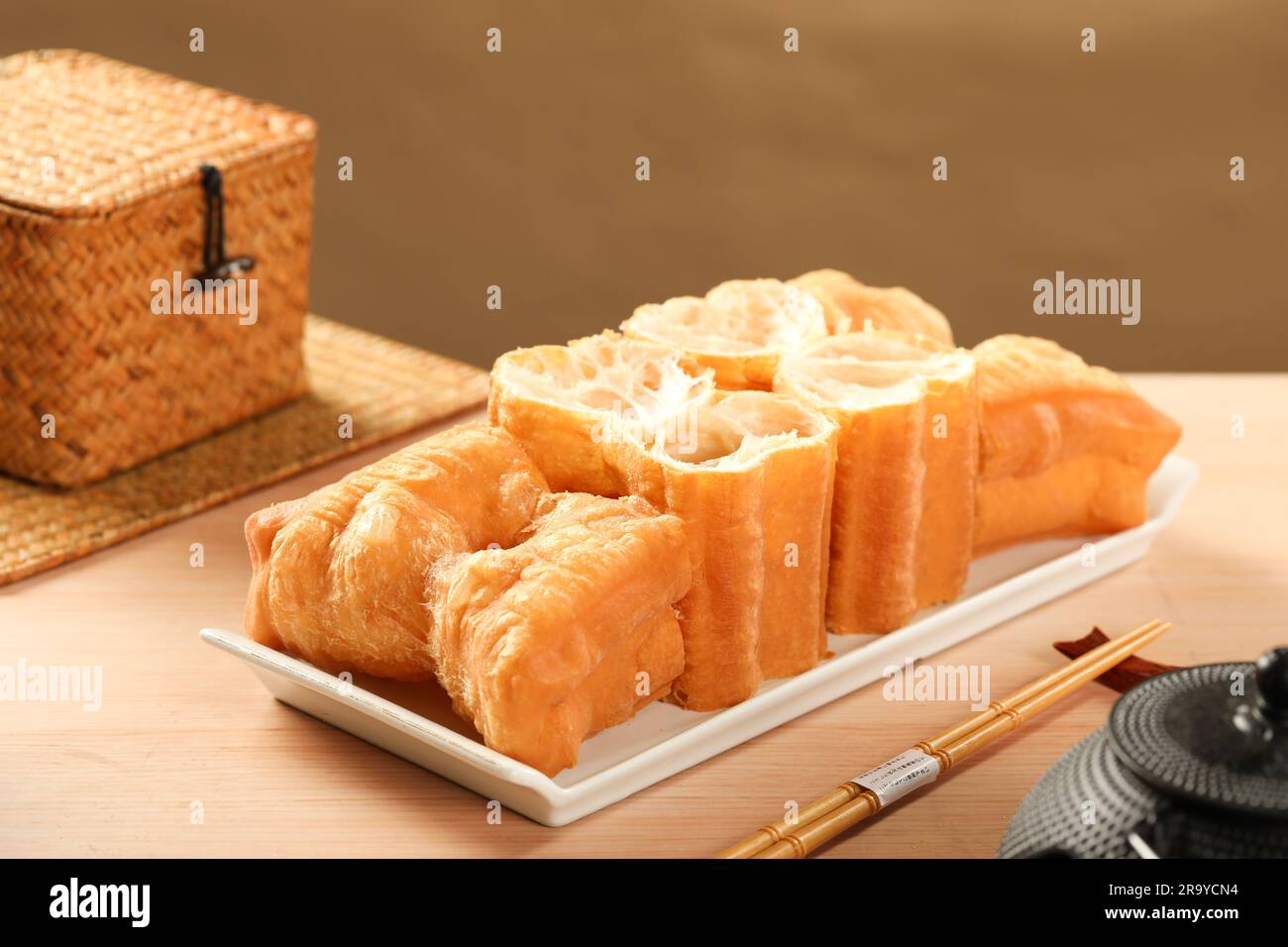 yumcha, dim sum, Deep Fried Dough Stick ,you tiao Stock Photo - Alamy